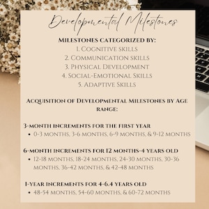 Developmental Milestone Checklist for Children birth to 6 1/2 Years Old ...