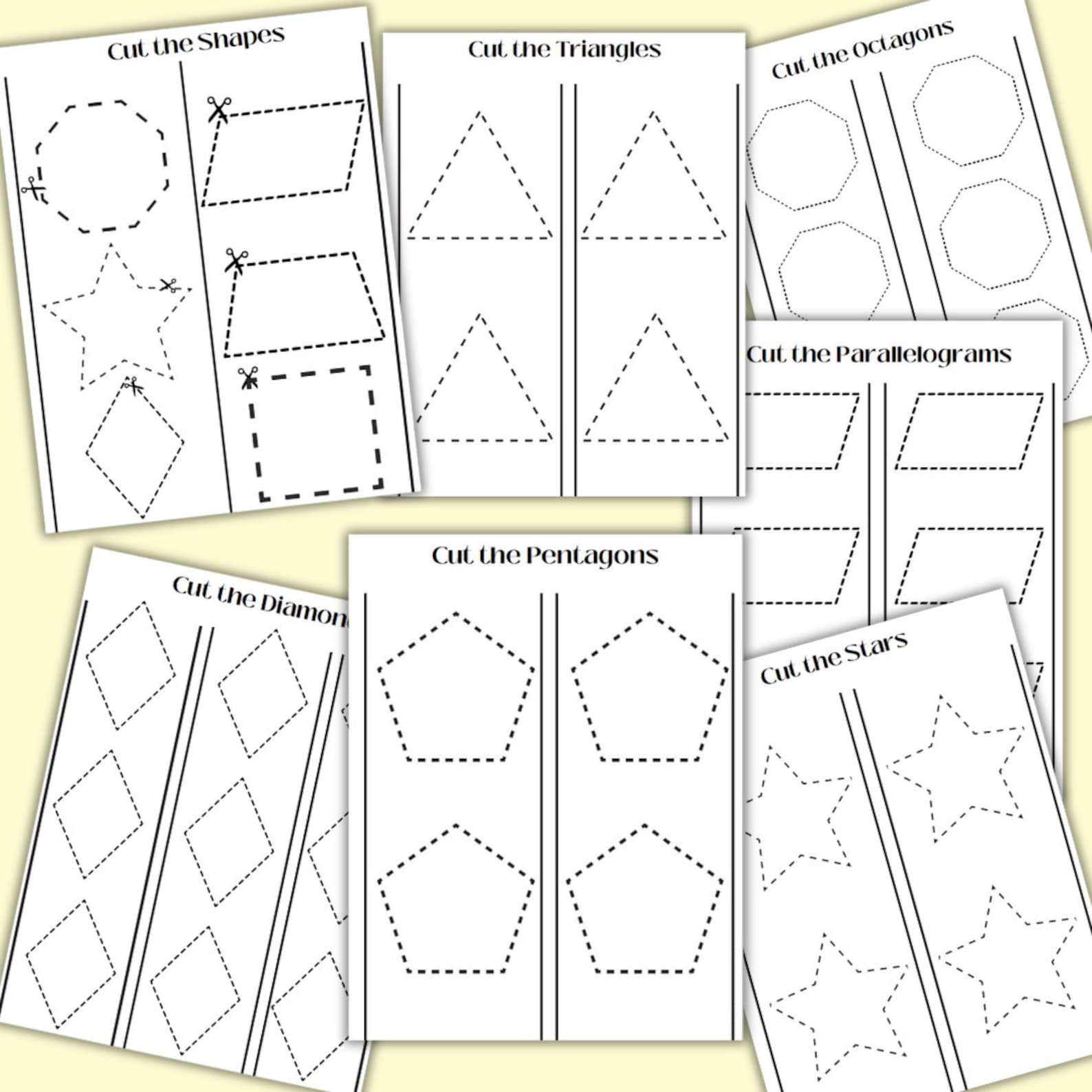 Scissor Cutting Practice Worksheets Strips, Scissor Skills Printable ...