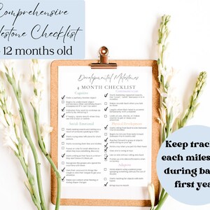 Infant Milestone Checklist: First Year Development (digital Download ...