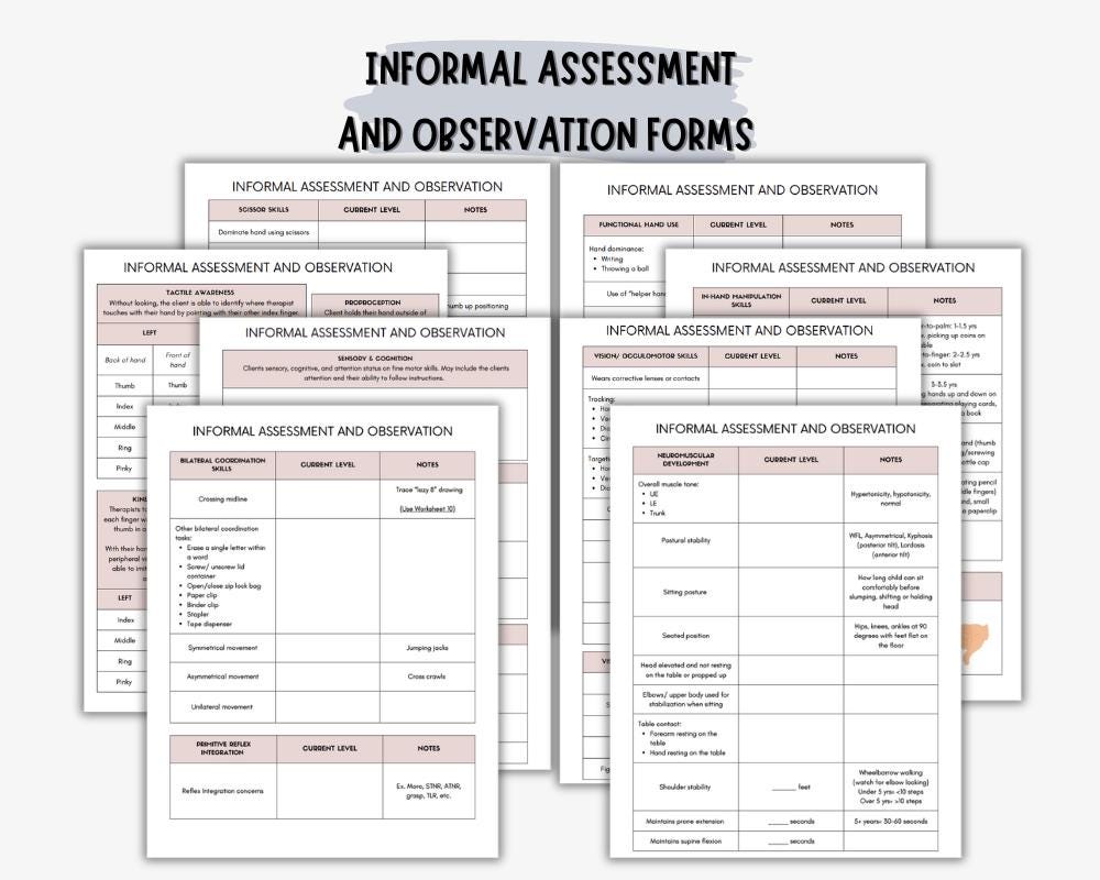 School OT Evaluation Template, School-based Occupational Therapy ...