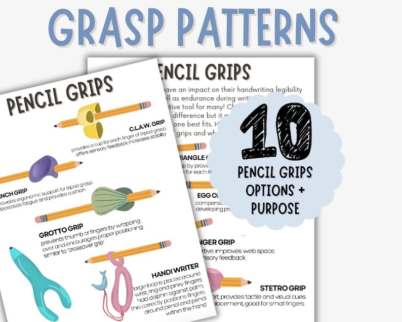 Grasp Patterns, Handwriting Pencil Grasps, School Occupational Therapy ...