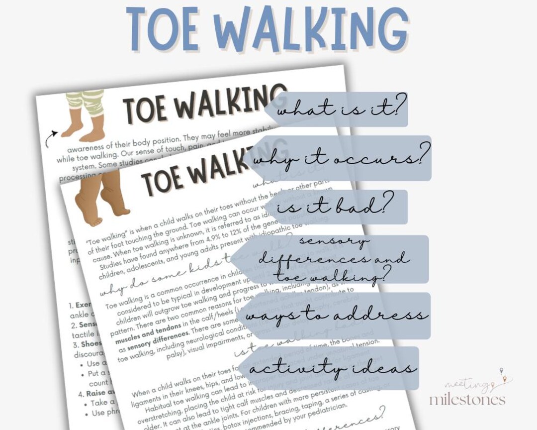Toe Walking Resource: Activity Ideas for Parents & Therapists (digital ...