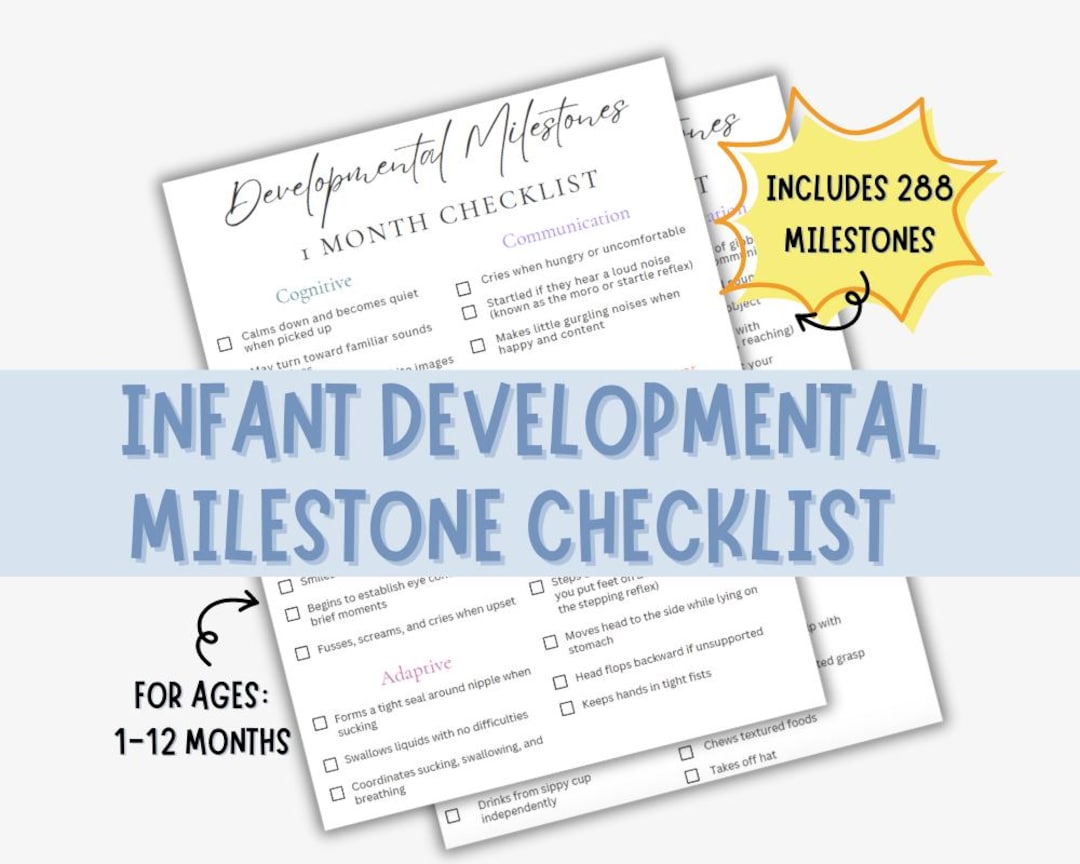 Infant Milestone Checklist: First Year Development (digital Download ...