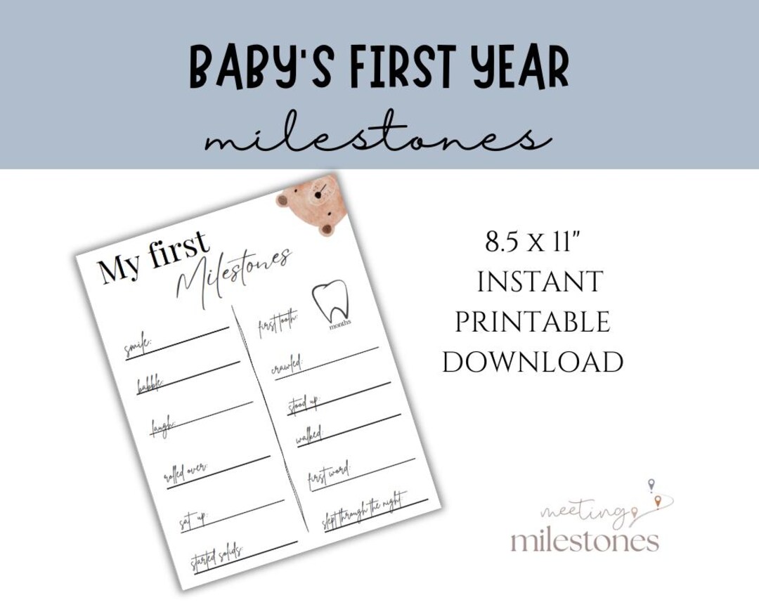 Baby's First Milestones, My First Baby Milestones, Milestones Printable ...