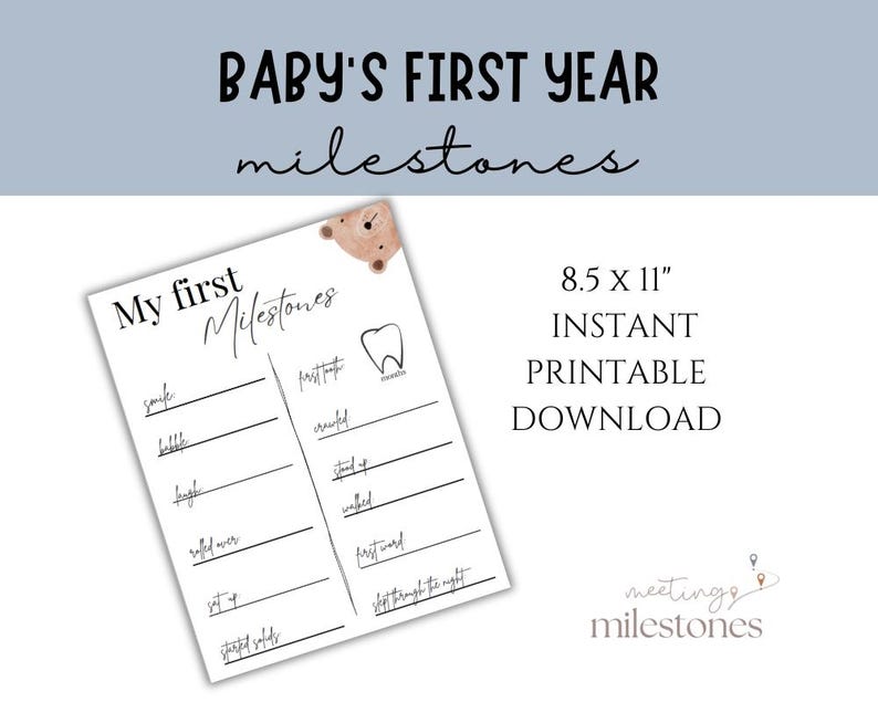 Baby's First Milestones, My First Baby Milestones, Milestones Printable ...