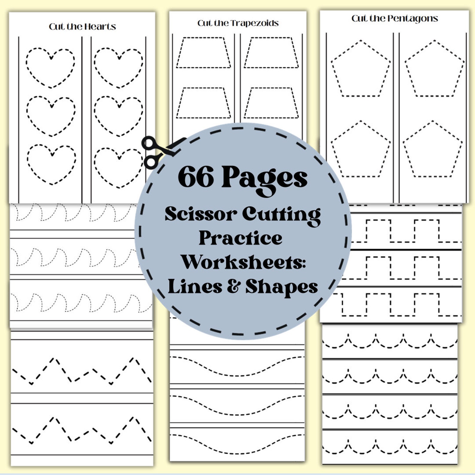 Scissor Cutting Practice Worksheets Strips, Scissor Skills Printable ...
