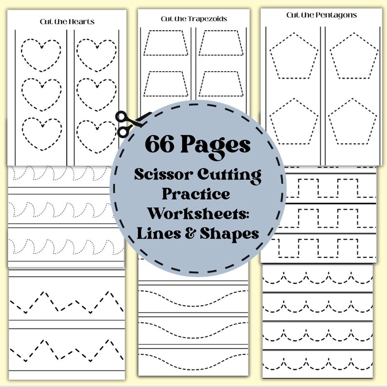 Scissor Cutting Practice Worksheets Strips, Scissor Skills Printable ...