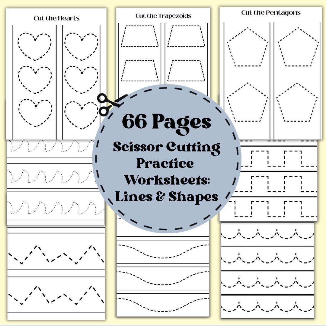Scissor Cutting Practice Worksheets Strips, Scissor Skills Printable ...