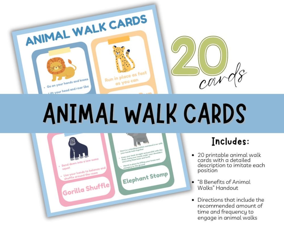 Animal Walks, Animal Movement Cards, Pediatric Therapy, Body Awareness ...