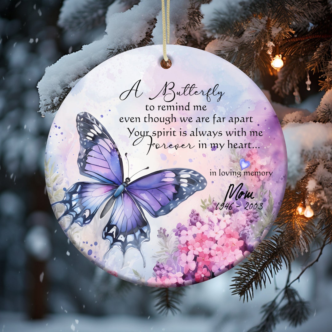 Butterfly Memorial Ornament PNG, Personalized Remembrance Ornament ...