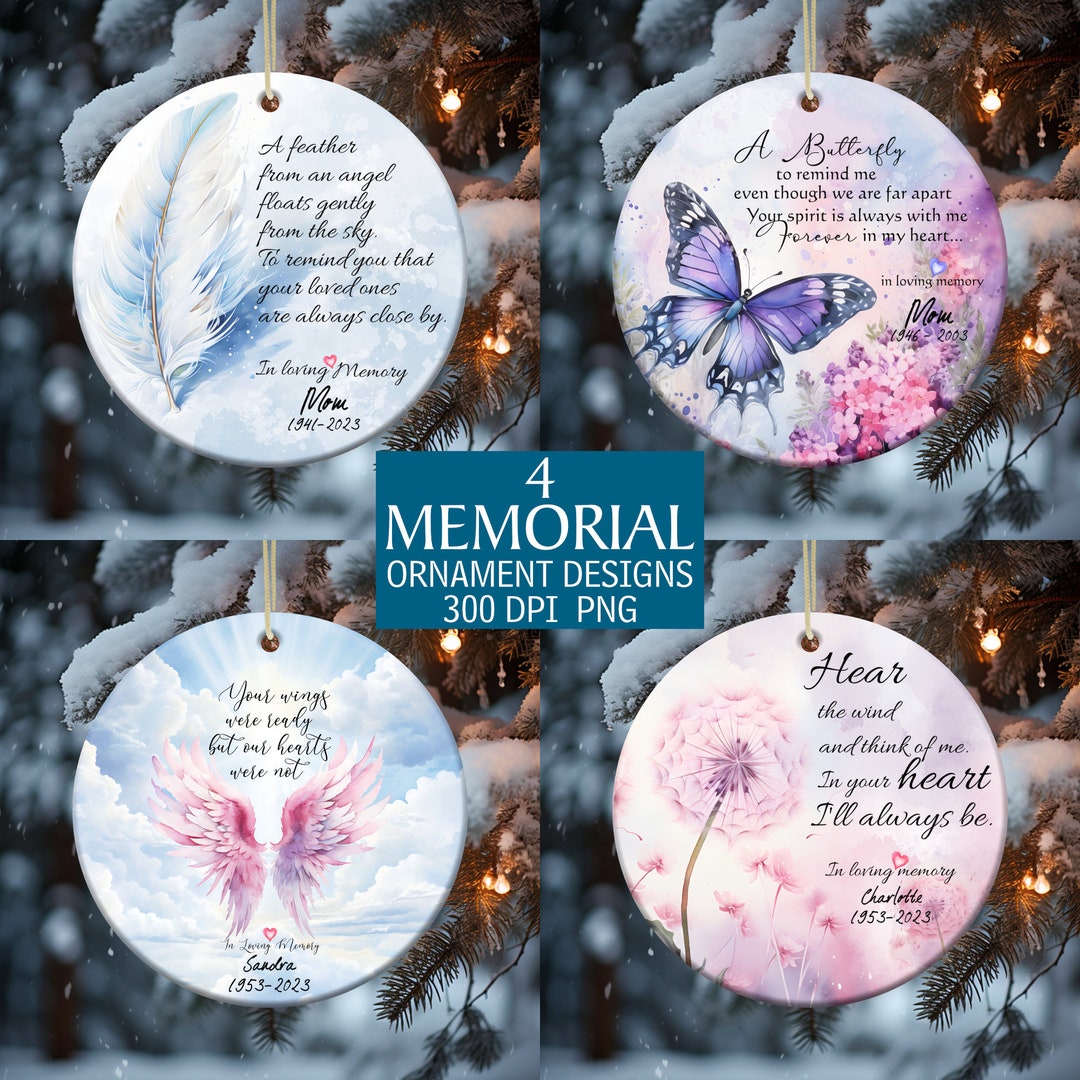 Memorial Ornament Bundle, Personalized Remembrance Ornament ...