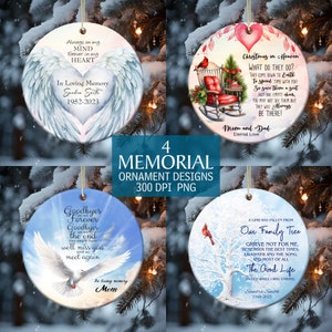 Memorial Ornament Bundle, Personalized Remembrance Ornament ...