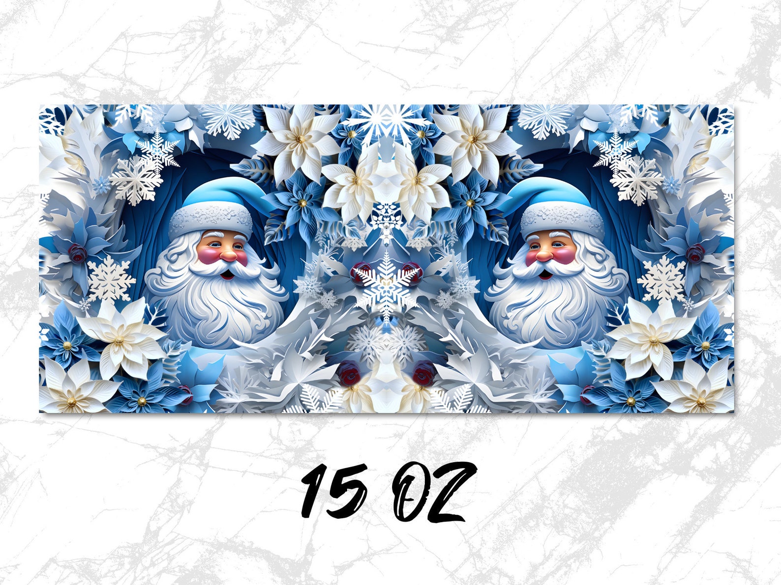 3d Santa Claus Mug Wrap, 3d Christmas Mug Wrap, Sublimation Design ...