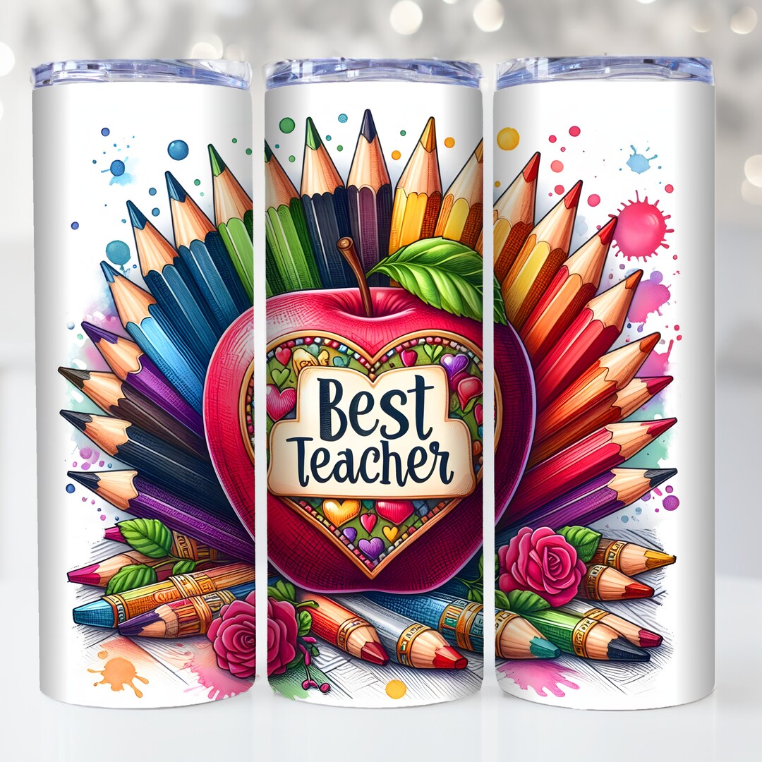 Best Teacher 20oz Tumbler Wrap, Sublimation Design Digital Download PNG ...