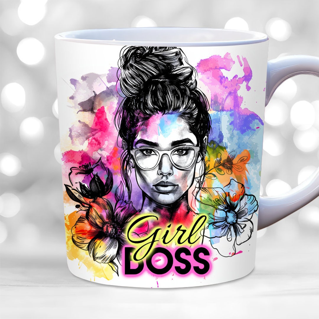 Girl Boss Mug Wrap, 11oz, 15oz Mug Template PNG, Boss Babe Mug Wrap ...