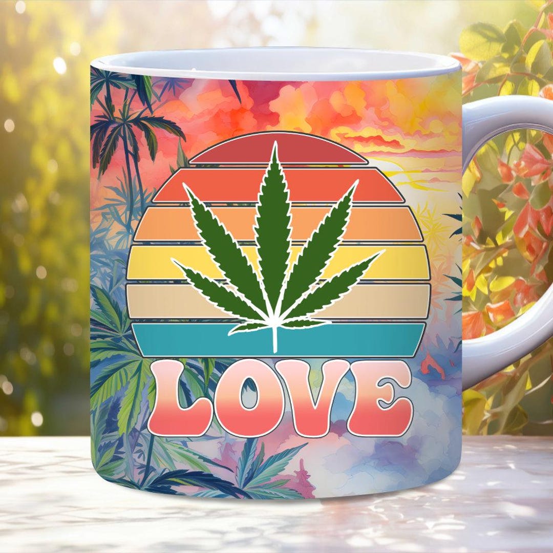 Retro Marijuana Mug Wrap, Wake and Bake Mug Wrap, 11oz, 15oz Mug ...