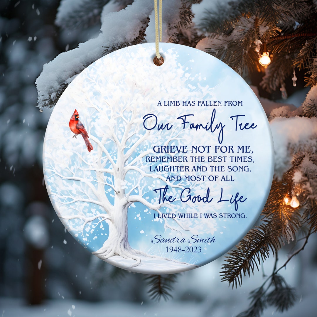 Cardinal Memorial Ornament PNG, Personalized Remembrance Ornament ...