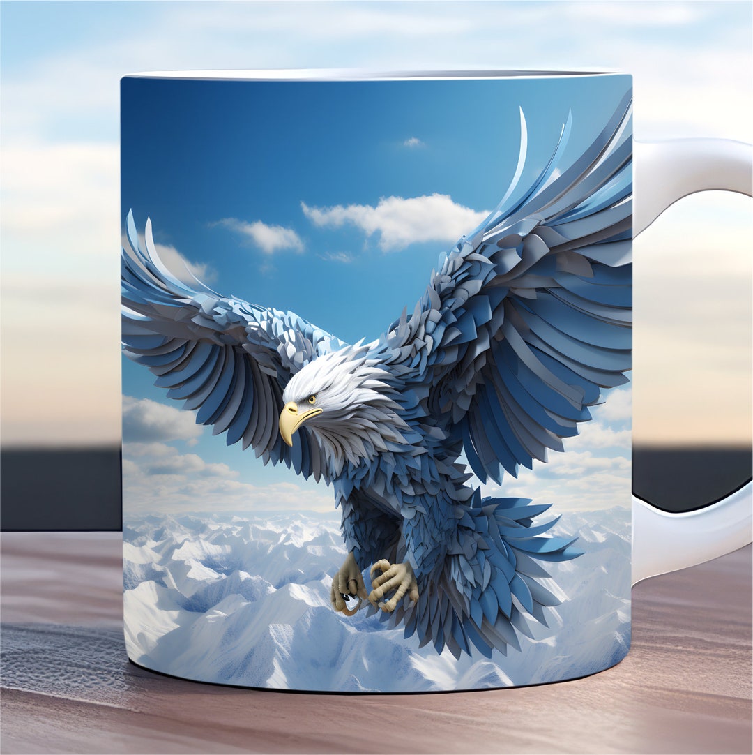 3d Eagle Mug Wrap, 11oz and 15oz Mug Wraps, Hole in a Wall Mug Wrap ...