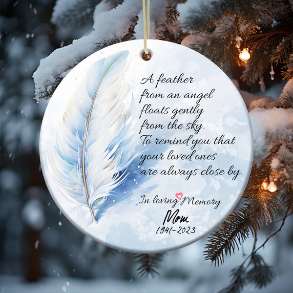 Personalized Memorial Feather Ornament - Etsy