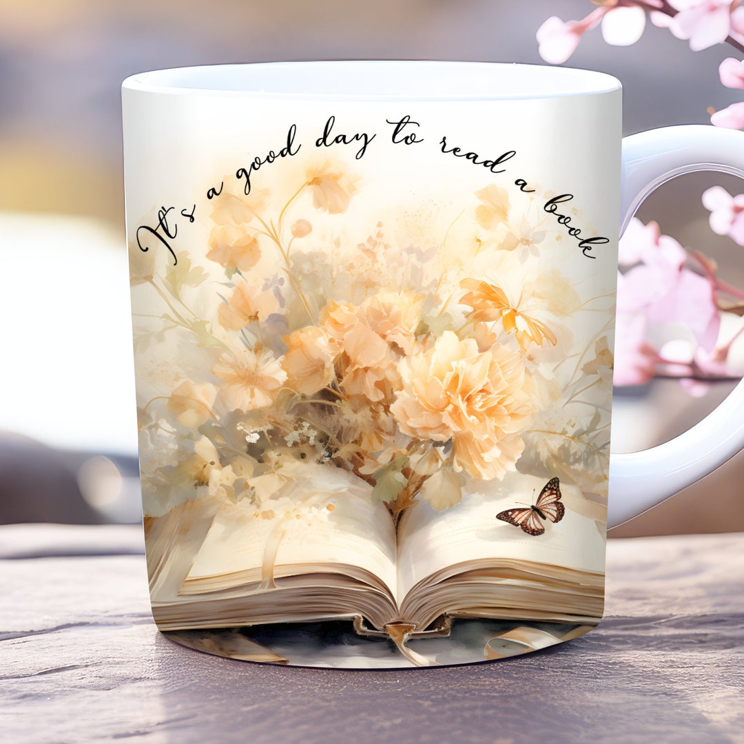 Book Lover Mug Wrap, PNG, 11oz and 15 Oz Mug Design Teacher Mug Wrap ...