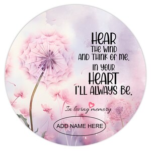 Dandelion Memorial Ornament PNG, Personalized Remembrance Ornament ...