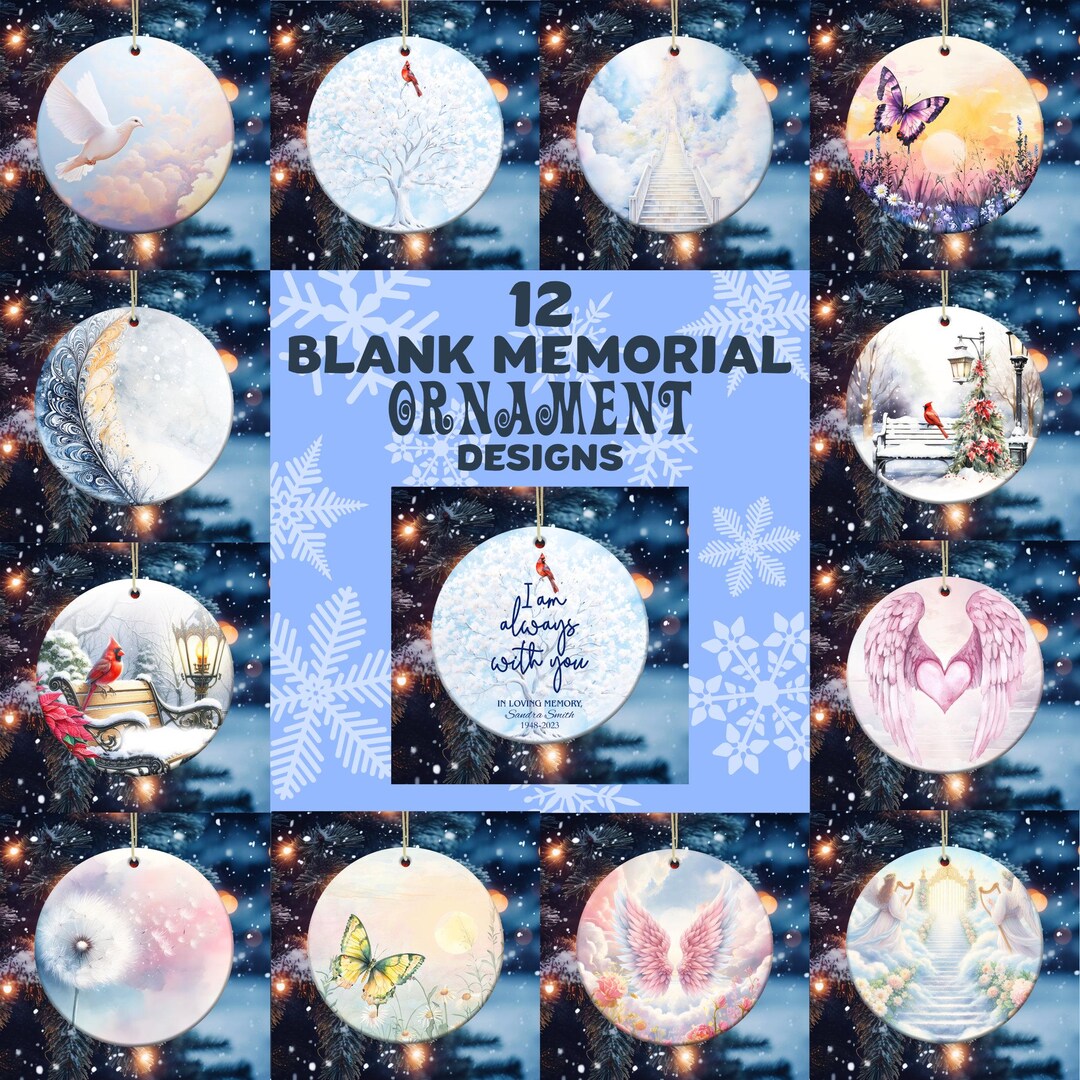 Memorial Ornament Bundle, Personalized Remembrance Ornament ...