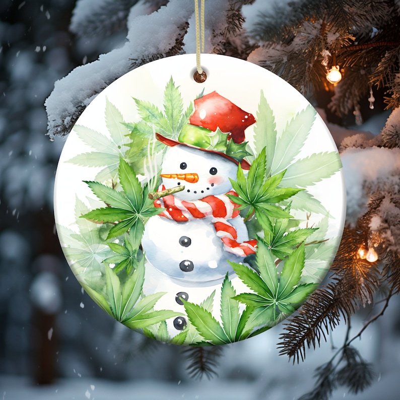 Snowman Smoking Weed Ornament Design Ornament Sublimation - Etsy