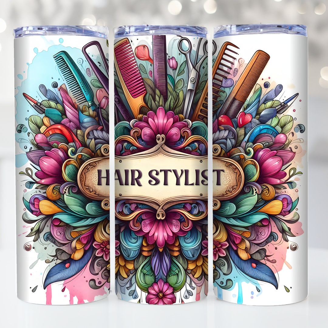 Hair Stylist Tumble Wrap, 20 Oz Skinny Tumbler Sublimation Design PNG ...