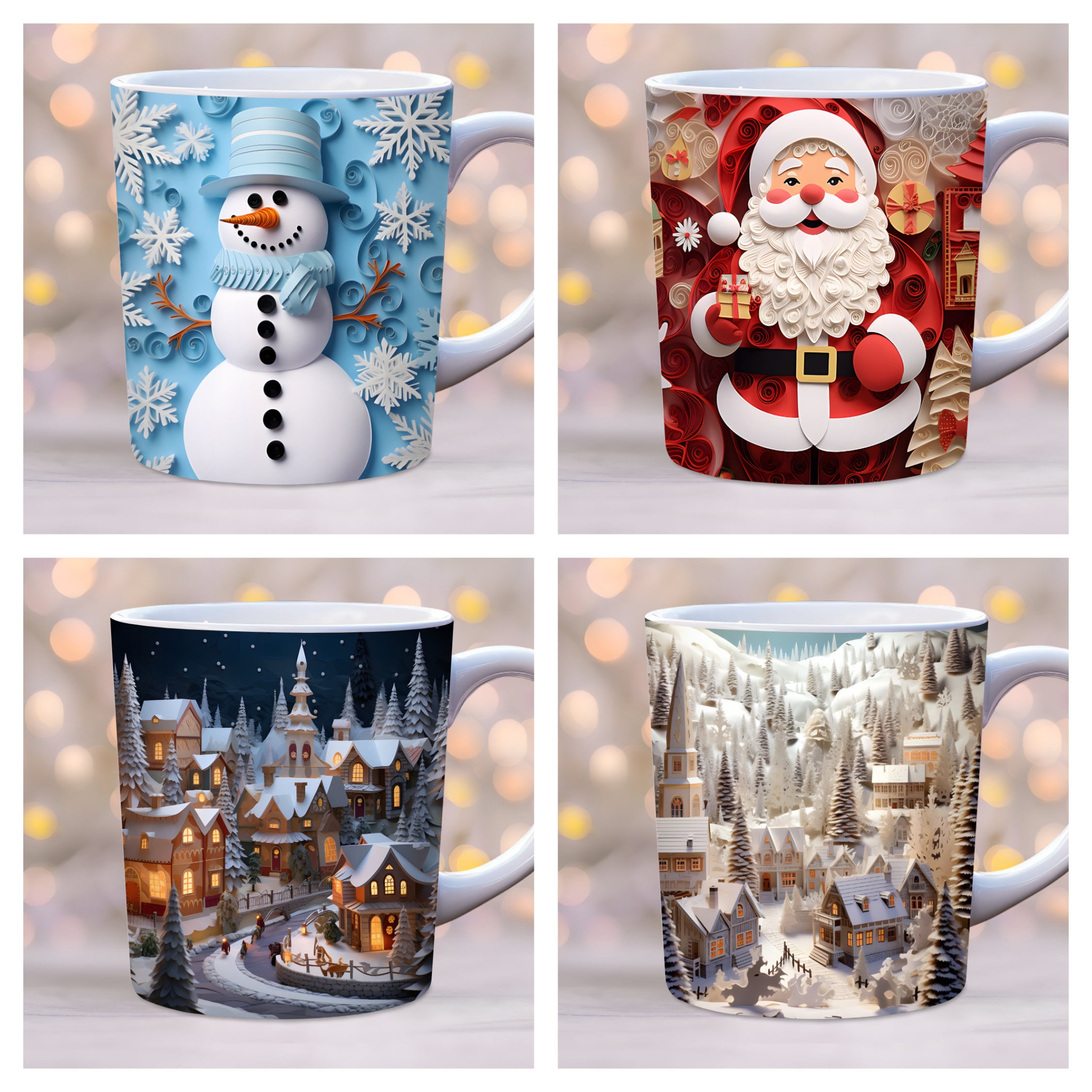 3d Christmas Mug Wrap Bundle 11oz and 15oz Mug Template - Etsy Canada