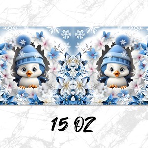 3d Baby Penguin Mug Wrap Png, 3d Christmas Mug Wrap Png, Hole in Wall ...