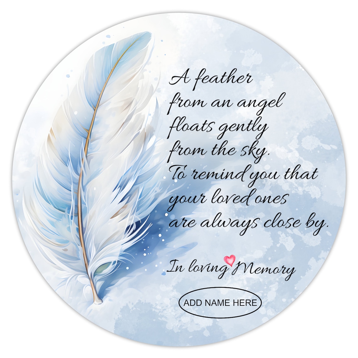 Feather Memorial Ornament PNG, Personalized Remembrance Ornament ...