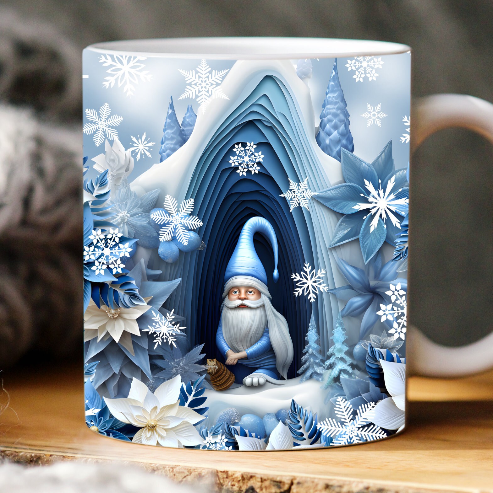 3d Christmas Mug Wrap Bundle, 3d Snowman Mug Wrap, Hole in Wall Mug ...