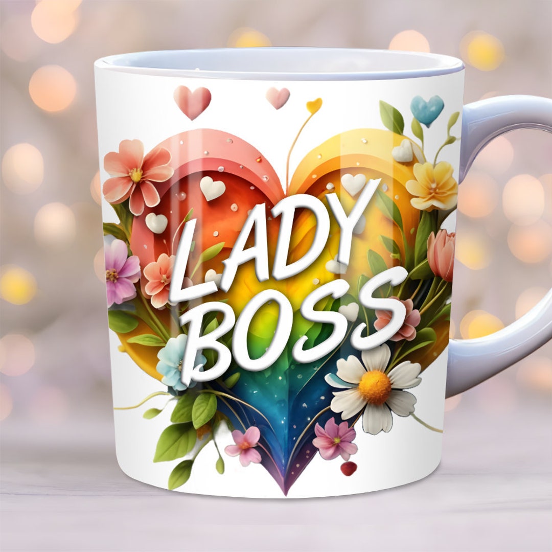 Lady Boss Mug Wrap, 11oz, 15oz Mug Template PNG, Boss Babe Mug Wrap ...