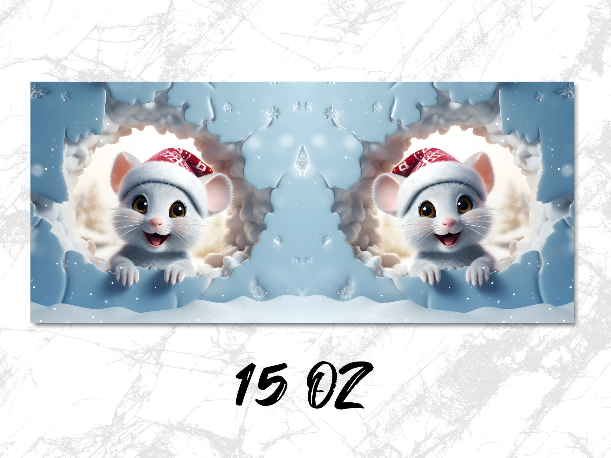 3d Cute Baby Mouse Mug Wrap Png, 3d Christmas Mug Wrap Png, Kids Mug ...