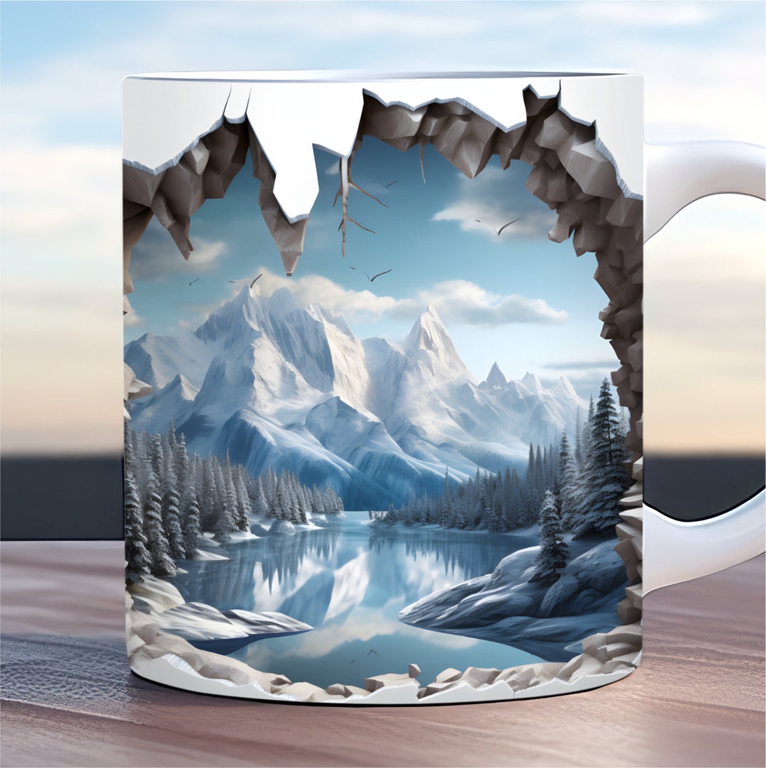 Alaska Mug Wrap, 11oz & 15oz Mug Template PNG, Winter Mug Wrap ...