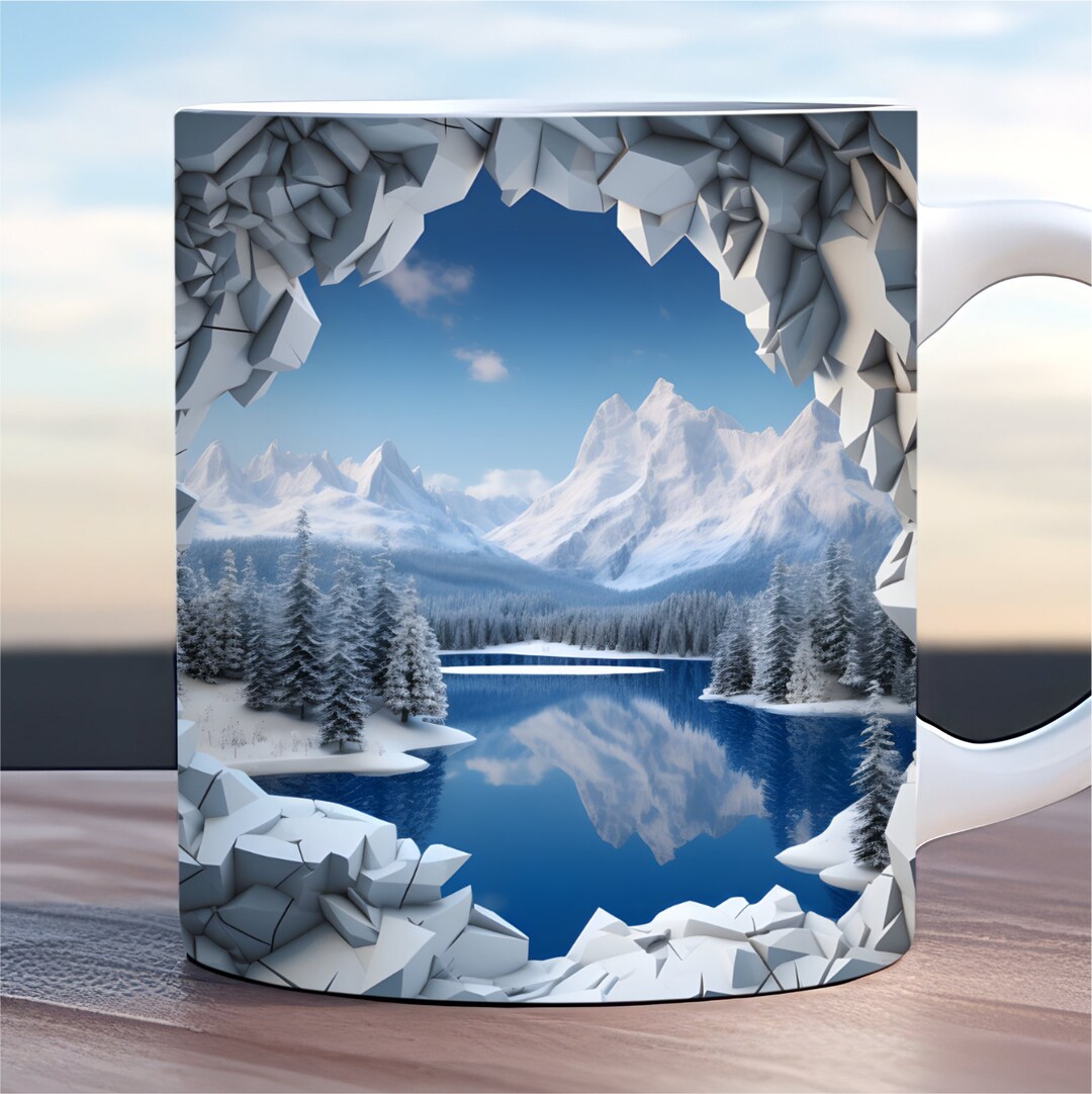 Alaska Mug Wrap, 11oz & 15oz Mug Template PNG, Winter Mug Wrap ...