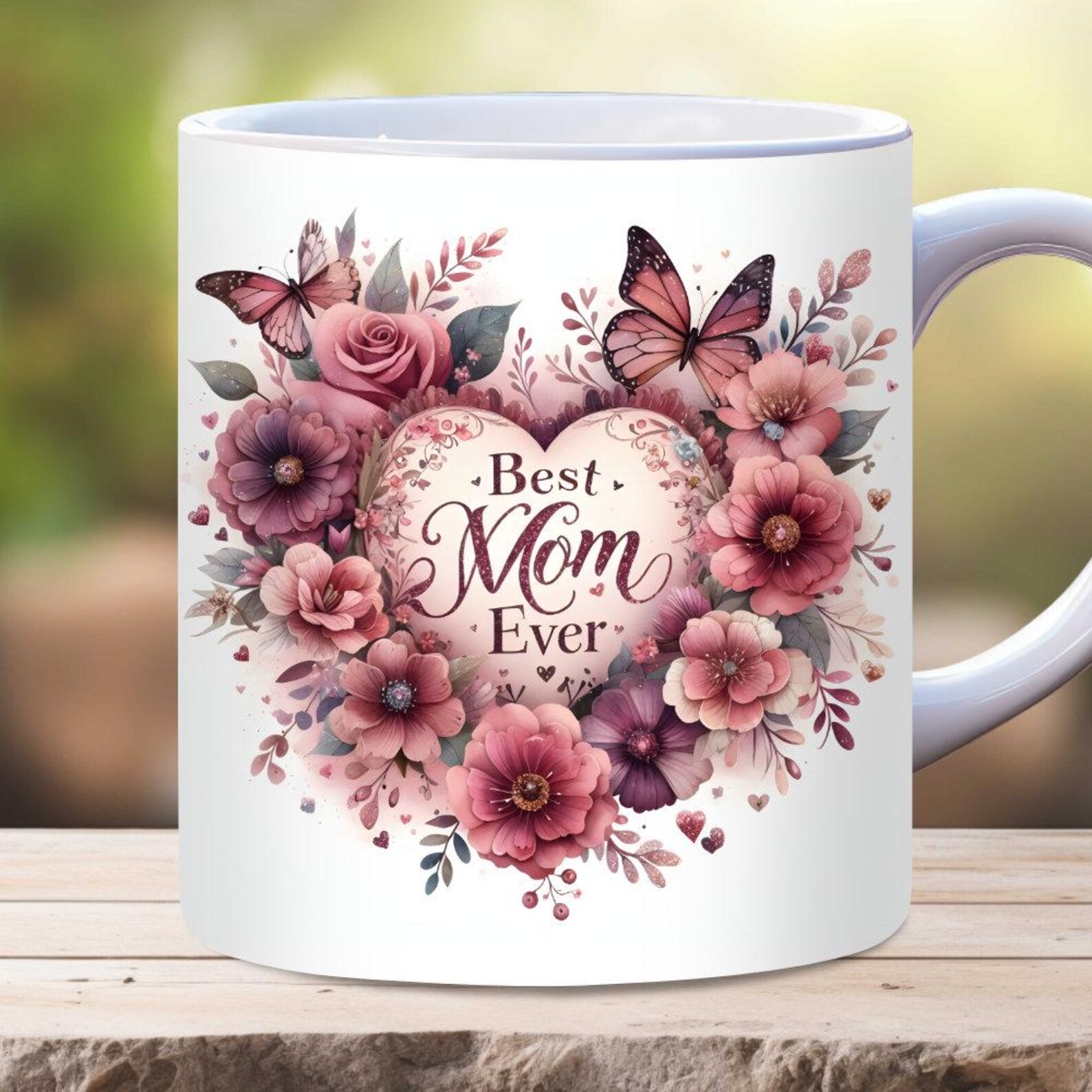 The Best Mom Ever Mug Wrap, 11oz, 15oz PNG Digital Download, Mothers ...