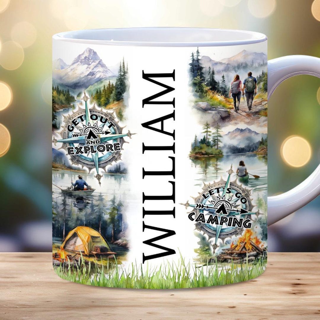 Camping Mug Wrap, 11oz and 15oz, Add Name, Personalize, Mug Sublimation ...