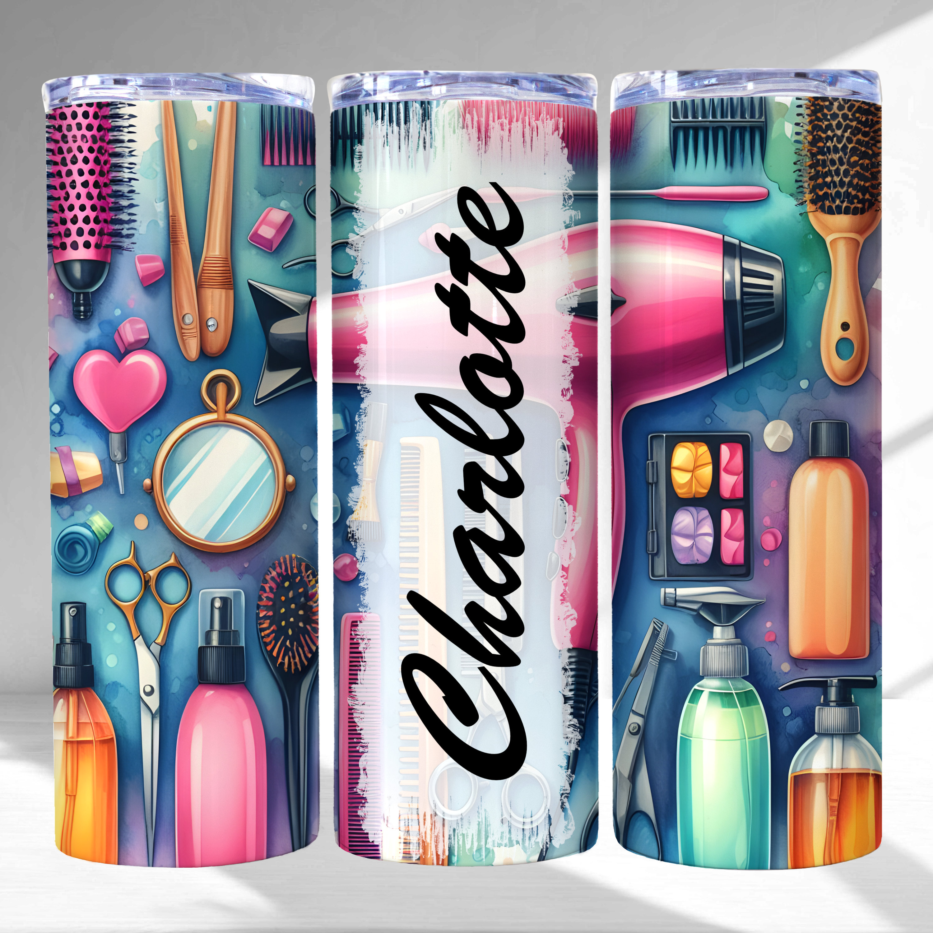 Hairdresser Add Name Tumbler Wrap, 20 Oz Skinny Tumbler Sublimation PNG ...