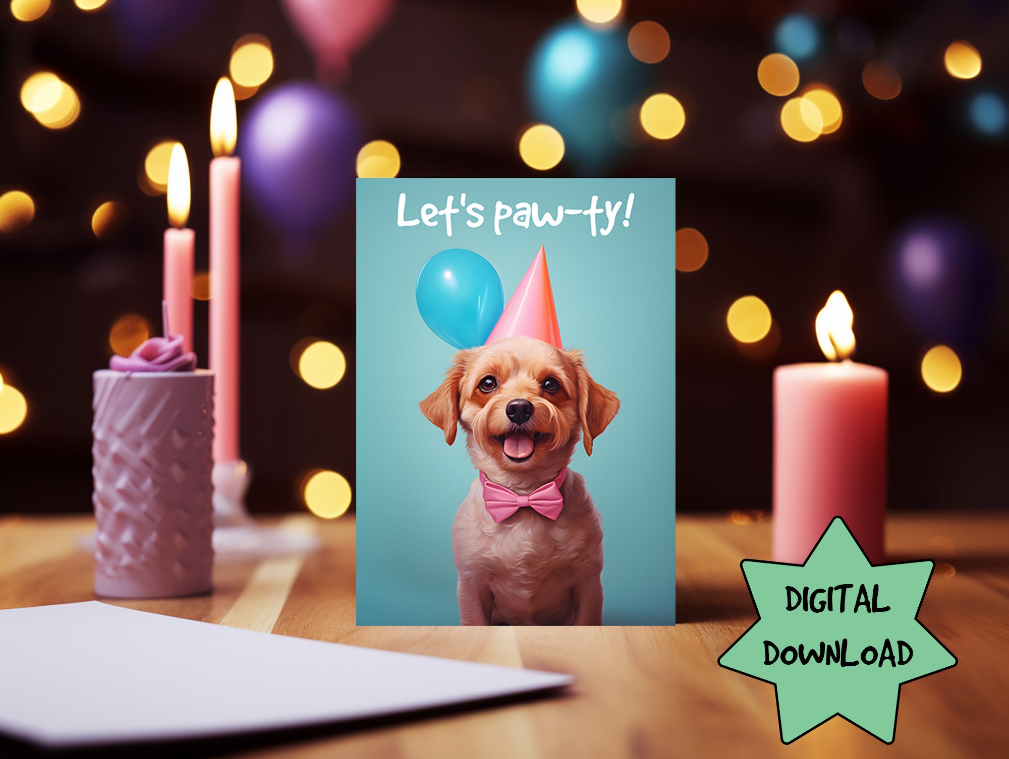 Funny Dog Birthday Card, Digital Download, Pet Lover Gift, Printable ...