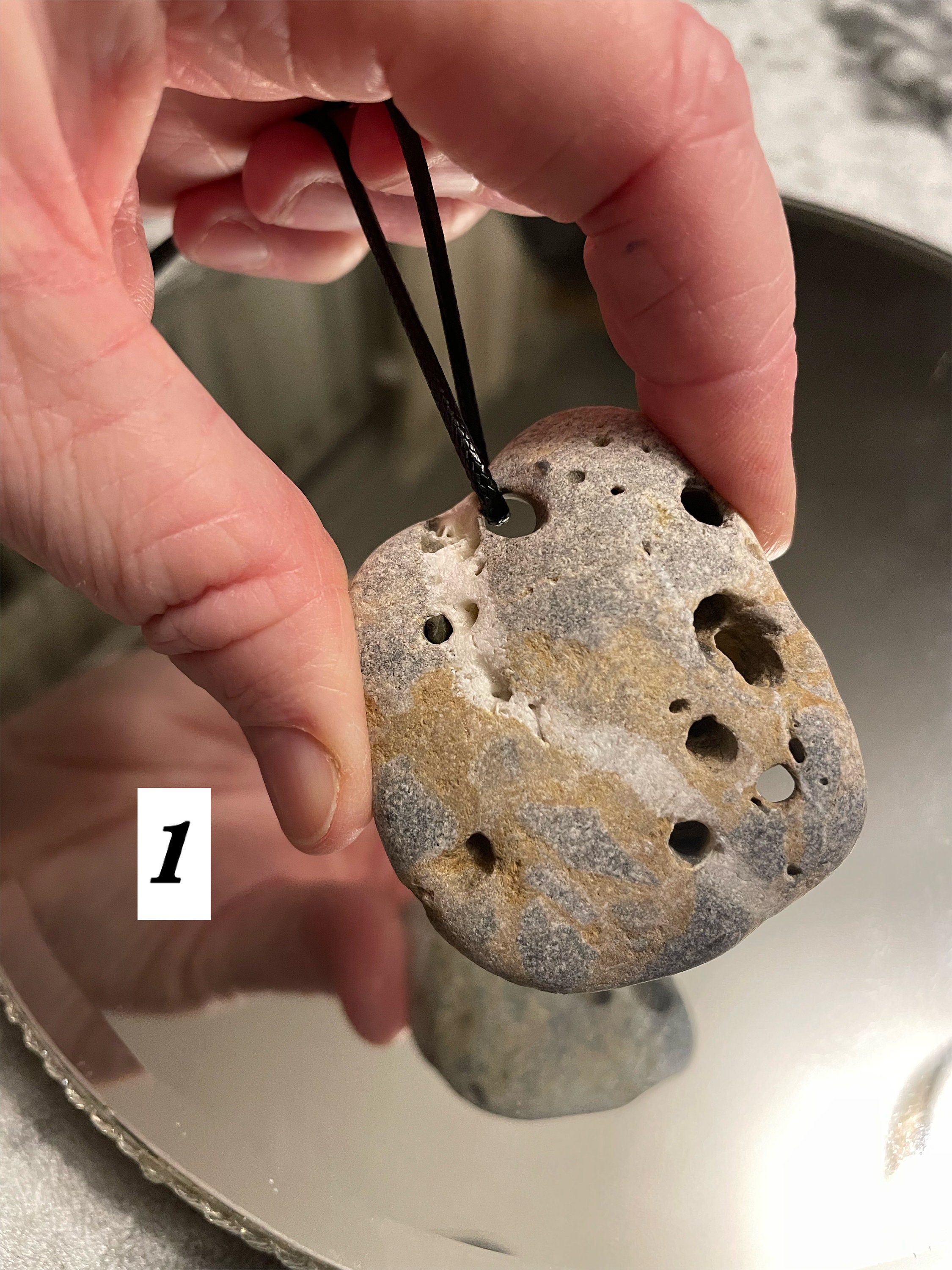 Authentic Welsh Hag Stone Wishing Stone Necklace CHOOSE ONE Adder Stone ...