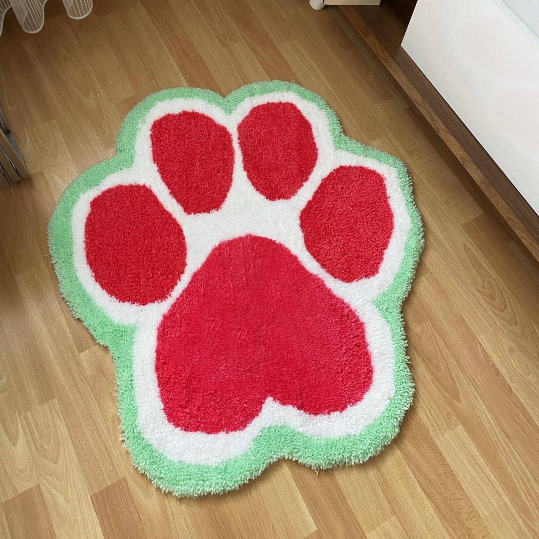 Paw Rug Handmade Tufted Carpet Room Decor Kawaii Rug Small Rugs for ...