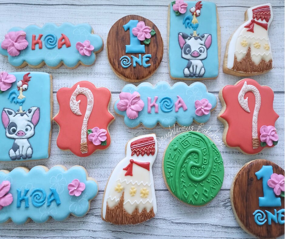 Custom Moana Inspired Decorated Sugar Cookies, One Dozen - Etsy