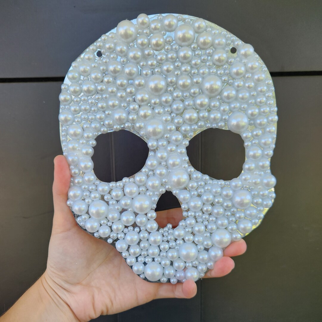 Elegant Pearl-adorned Skull Wall Decor Timeless Statement - Etsy