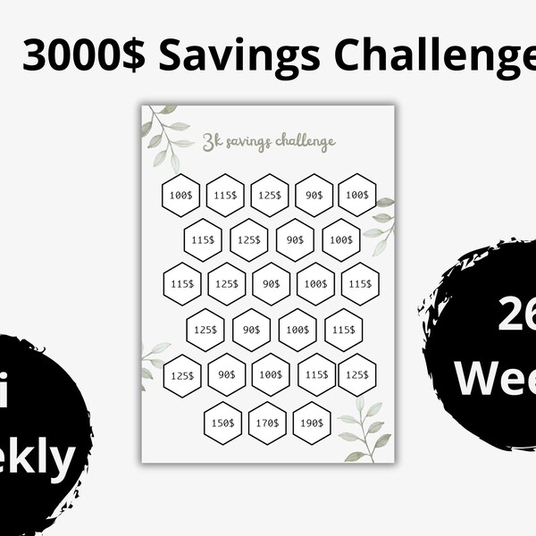 3k Savings Template - Etsy