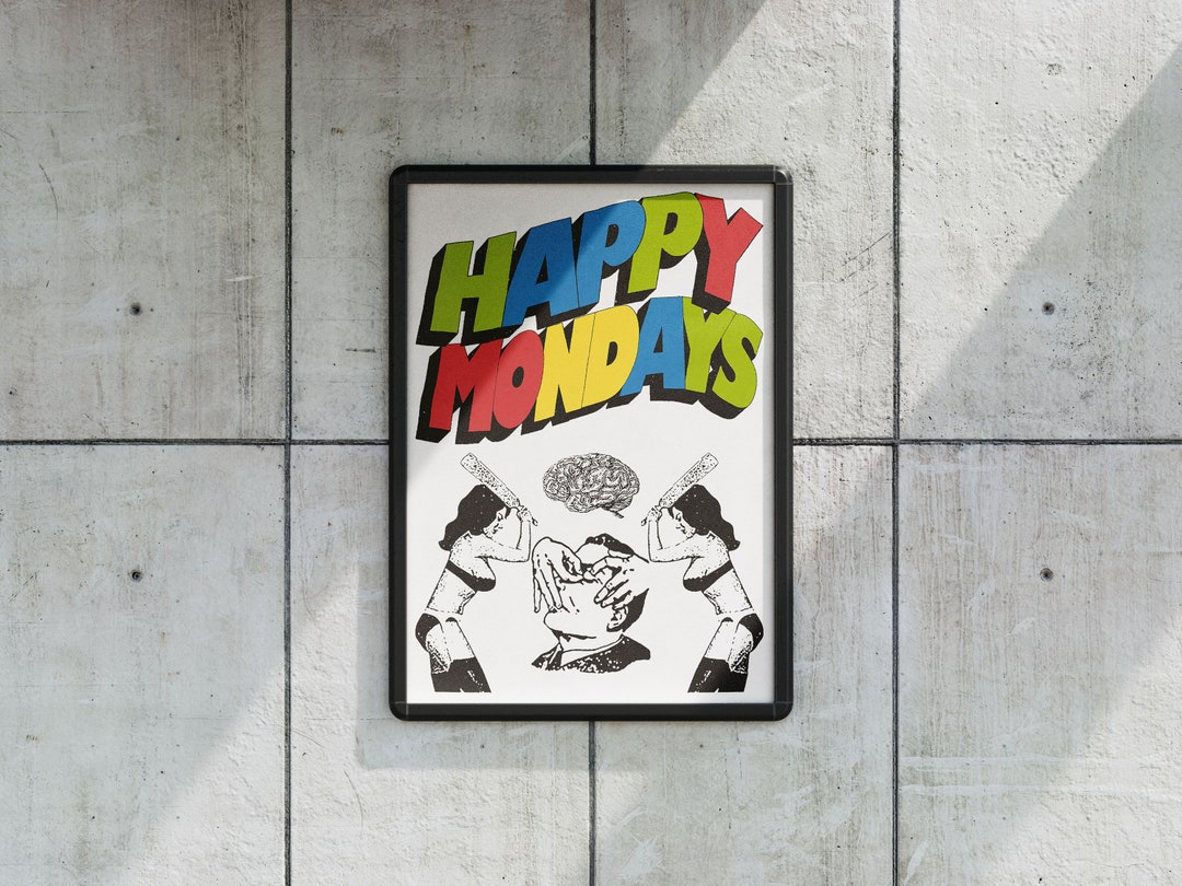Vintage Happy Monday Digital Download Poster, Vintage Wall Art Print ...