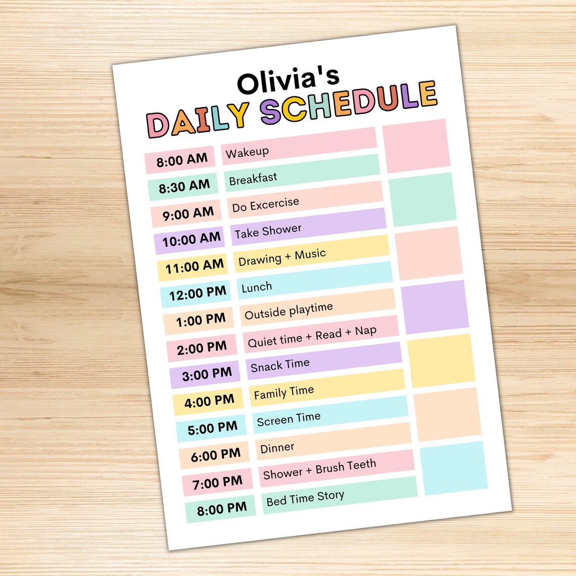 Kids Chore Chart Editable Daily Routine Responsibility Chart Kids Daily ...