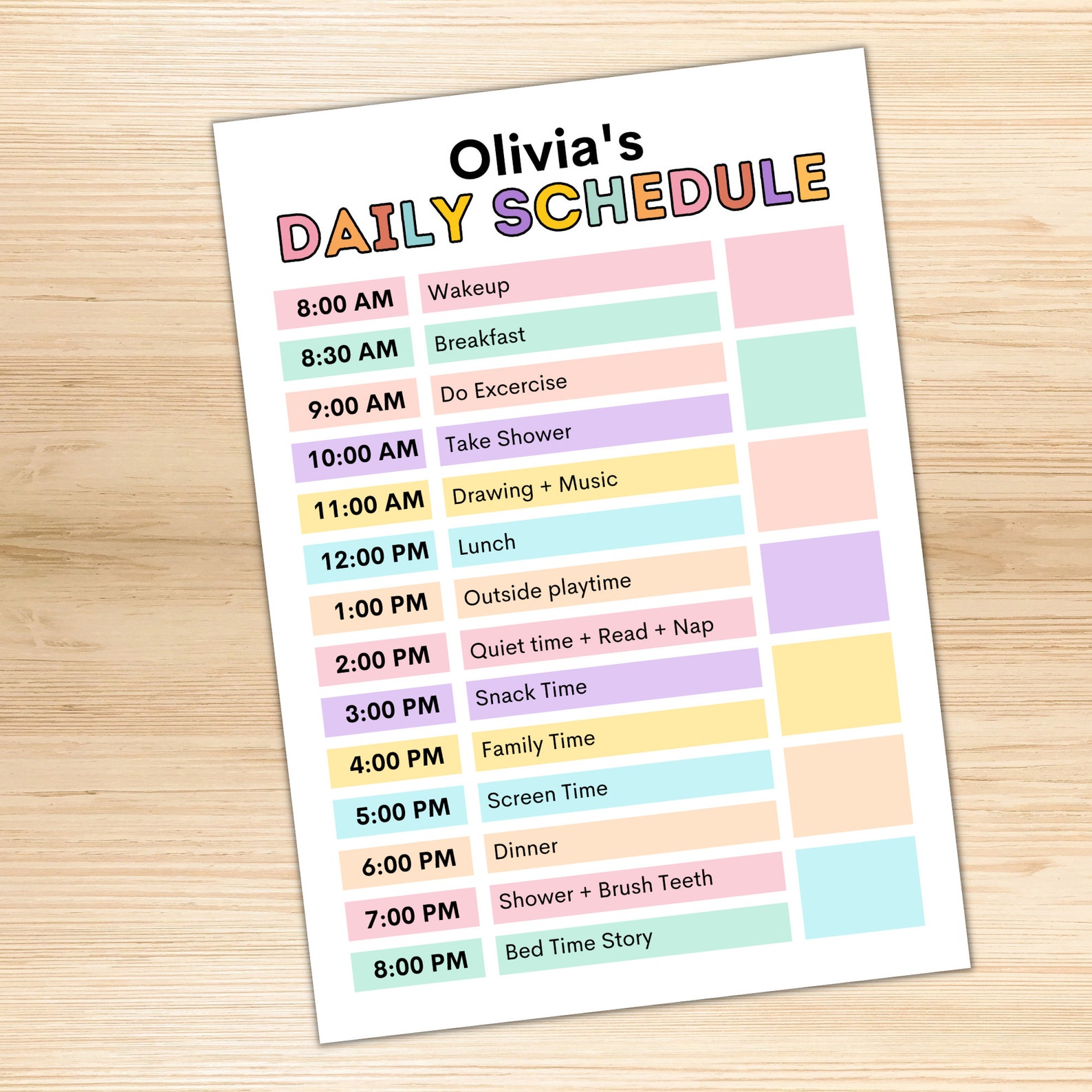 Kids Chore Chart Editable Daily Routine Responsibility Chart Kids Daily ...