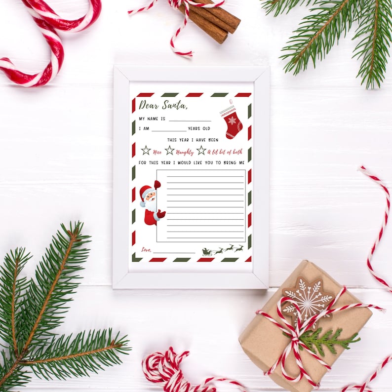 Letter to Santa Christmas Letter Dear Santa Printable Letter to Santa ...