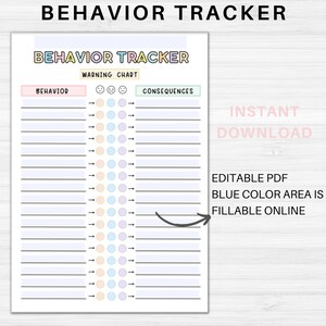 Behavior Reward Chart for Kids | Good Behavior Tracking | Children Behavior Chart and ...